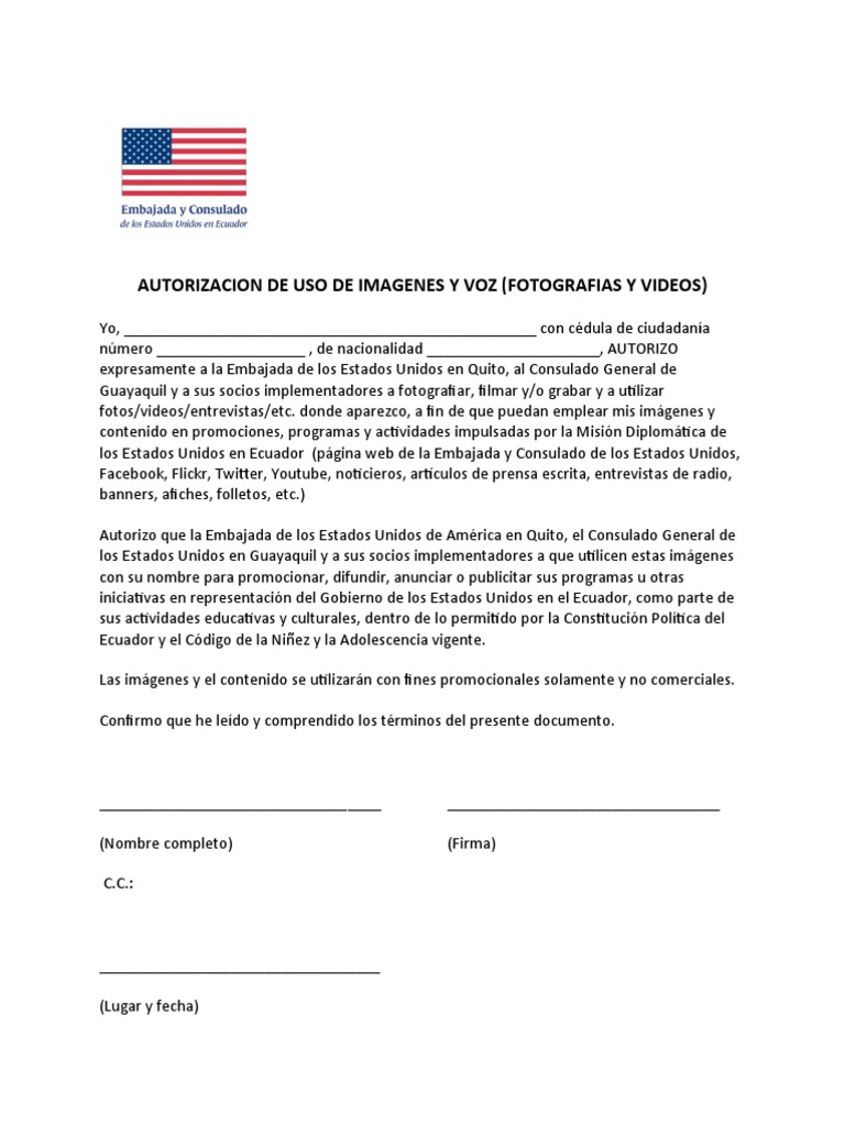 Autorización de Uso de Imagen | PDF