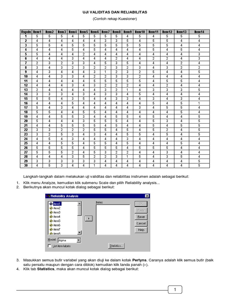 Tahapan Uji Validitas&Reliabilitas (1) | PDF