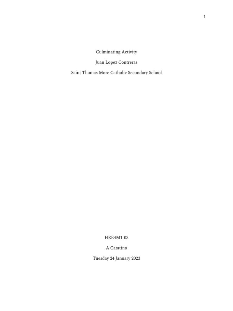 Culminating Activity | PDF
