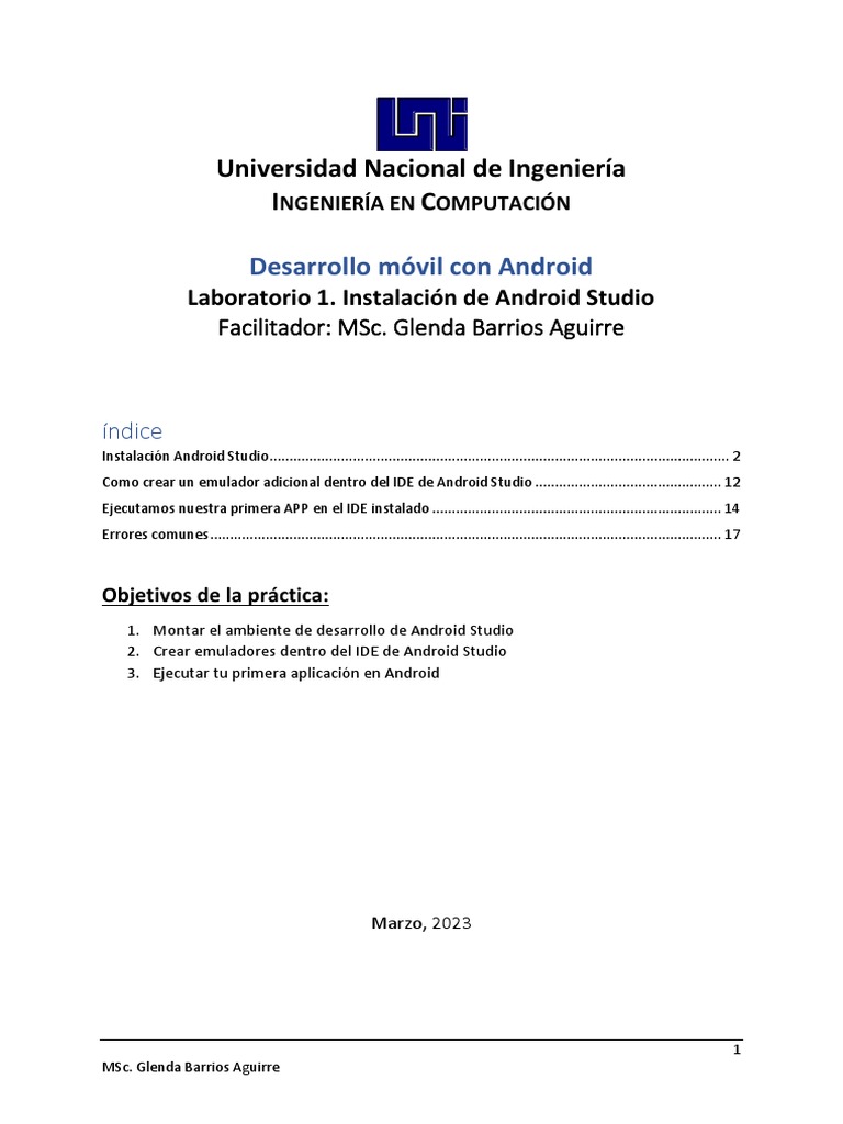 00.LAB1.Instalación - Android.studio Electric Eel 2022.1.1 | PDF | Android (sistema operativo ...