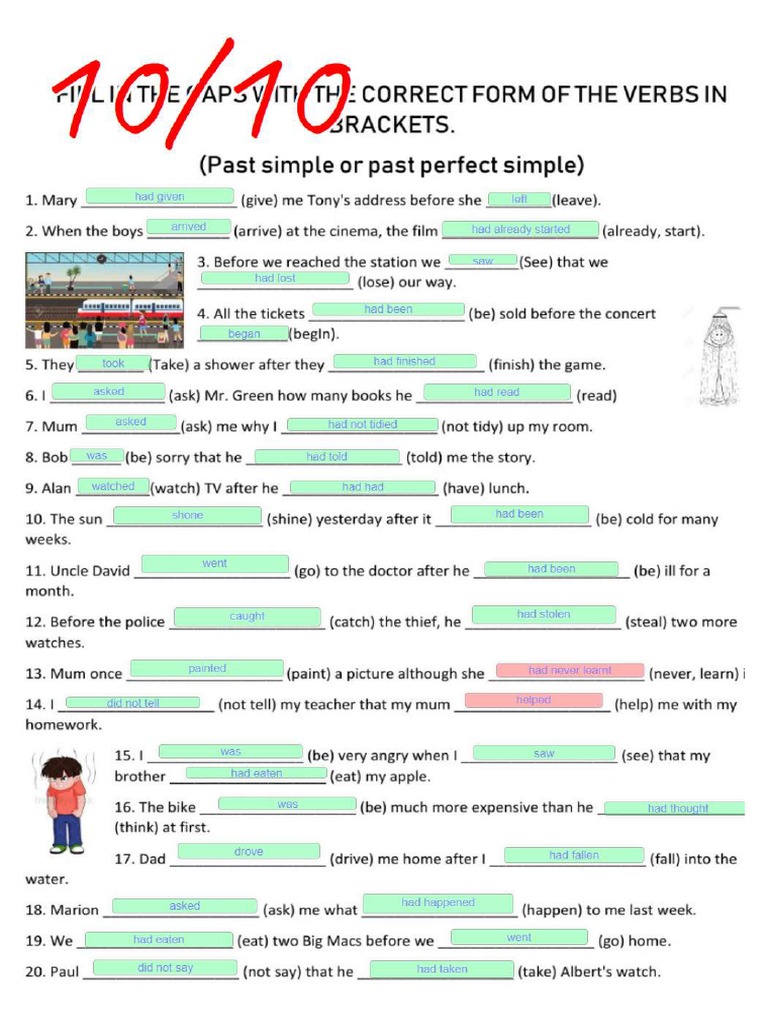 past simples or past perfect simples | PDF