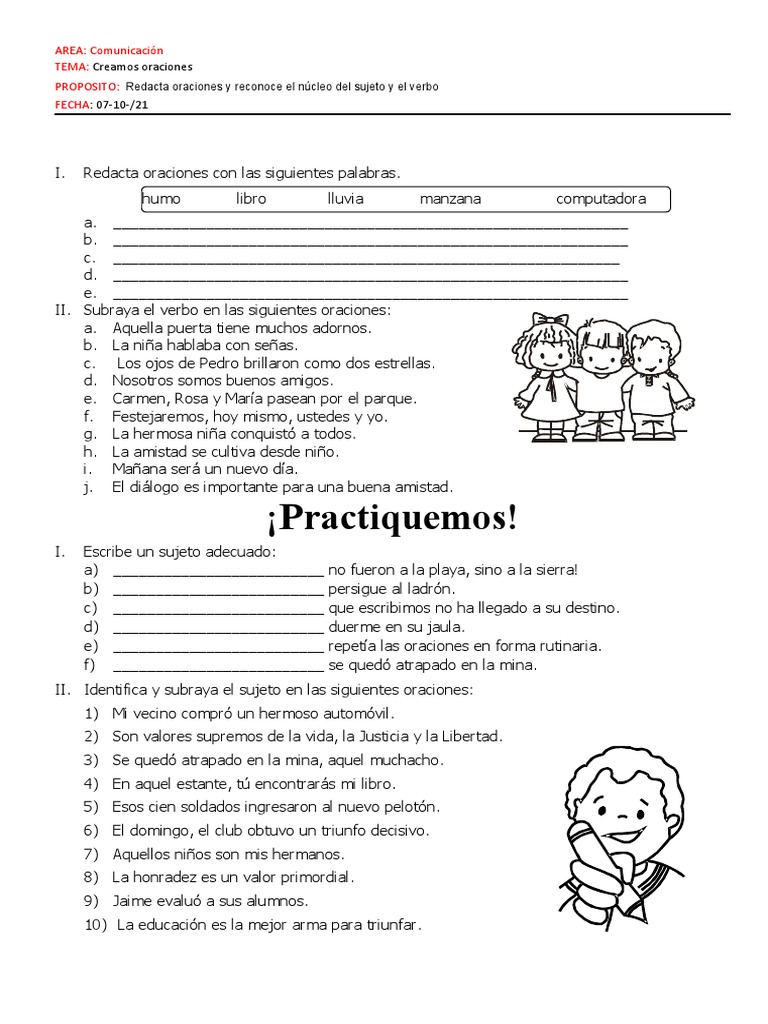 Creamos oraciones | PDF