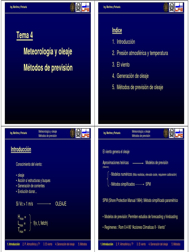Tema 4 Meteorologia y Metodos de Previsión de Oleaje | PDF | Herida ...