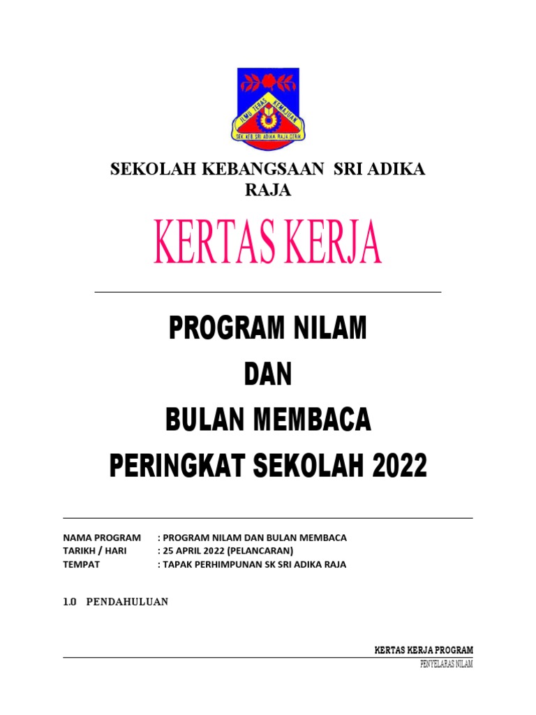 Kertas Kerja Nilam 2022 | PDF