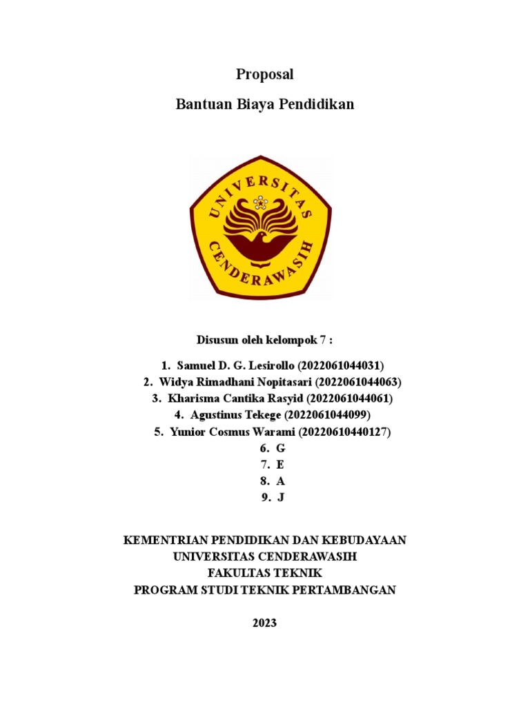 Proposal Bantuan Biaya Pendidikan | PDF | Ilmu Sosial