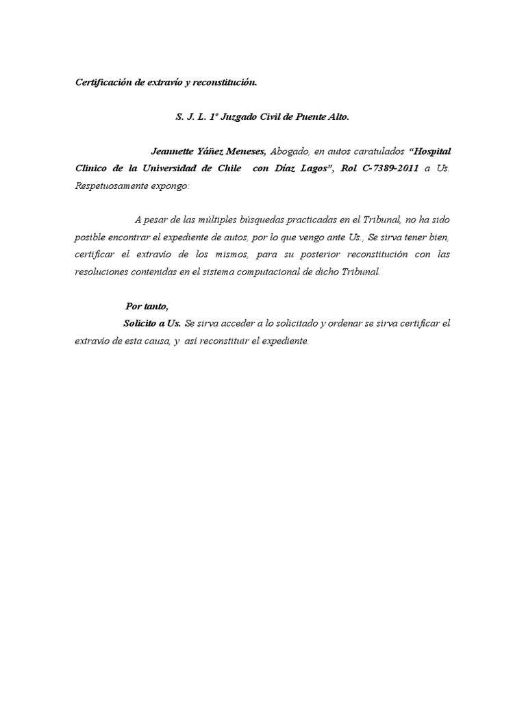 CERTIFICADO Extravio | PDF