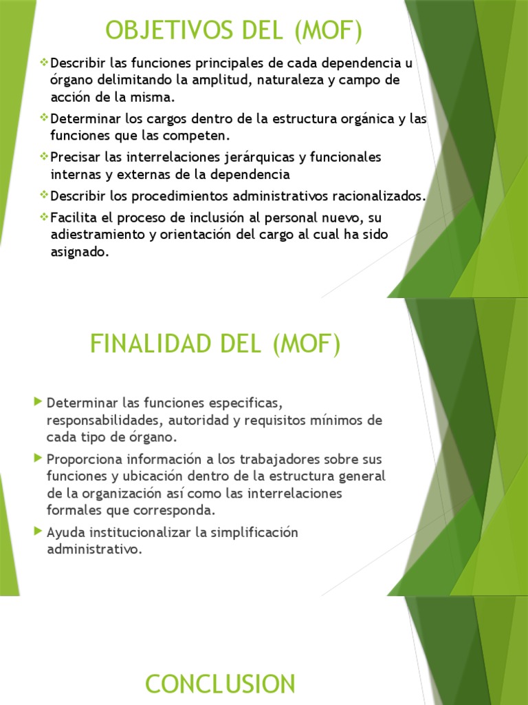 Objetivos Del (Mof) | PDF