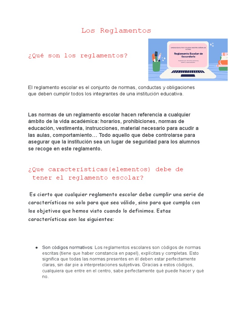 Ejemplo de Los Reglamentos | PDF