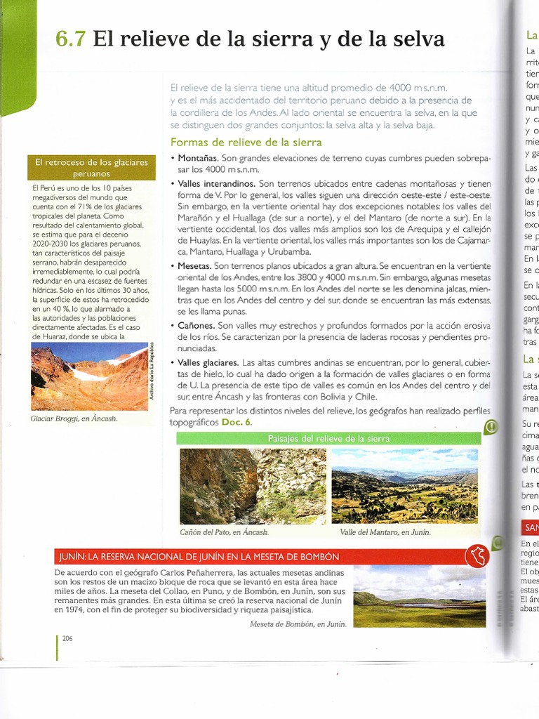 Sesion 03-Eda 02-El Relieve de La Sierra y de La Selva 1 | PDF | Andes ...