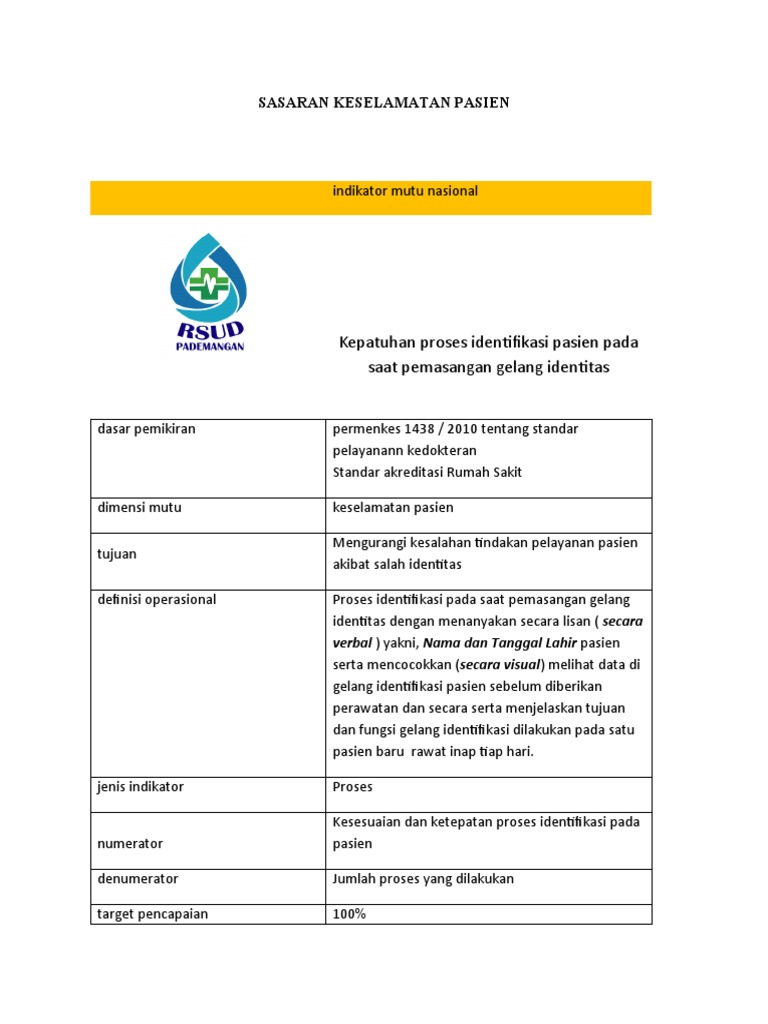 Profil Indikator Mutu SKP | PDF