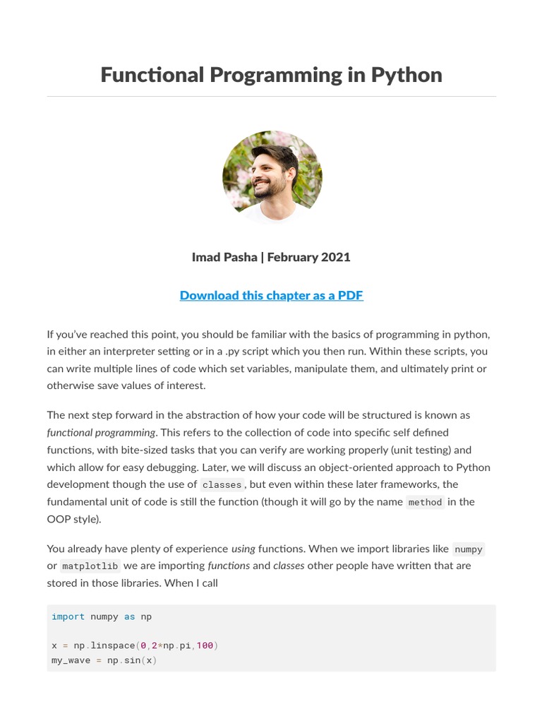 Functional Programming Pdf Parameter Computer Programming Scope Computer Science 7580