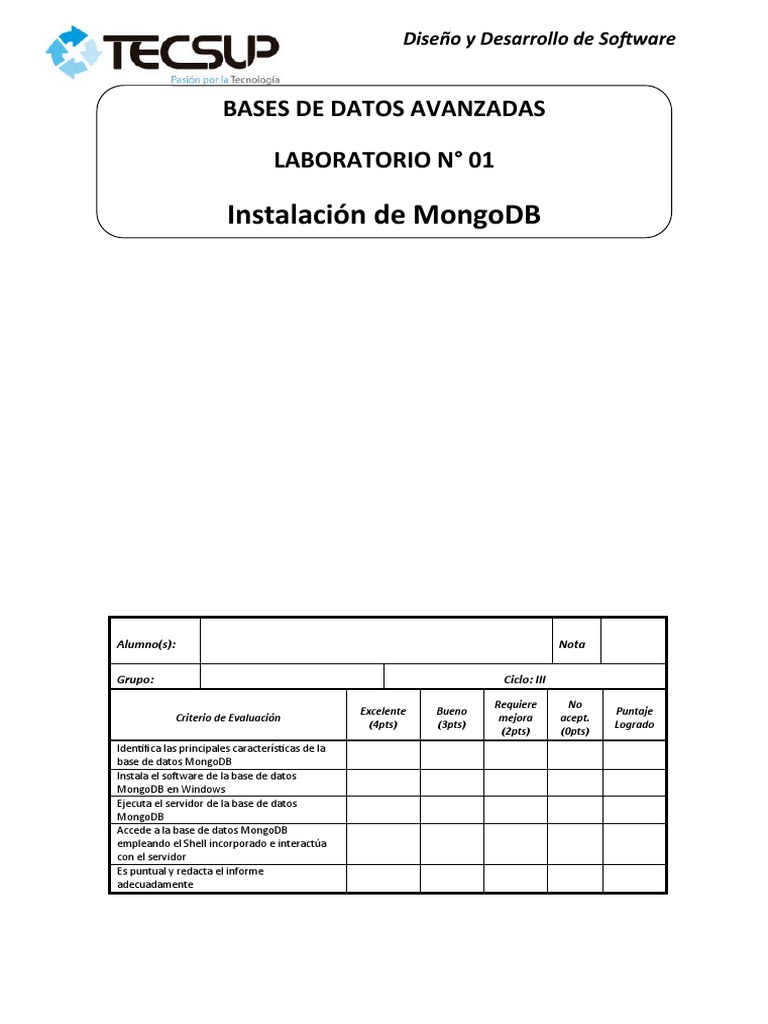 Lab01 BDAV Instalación MongoDB 1 | PDF Lab01 BDAV Instalación MongoDB 1 | PDF