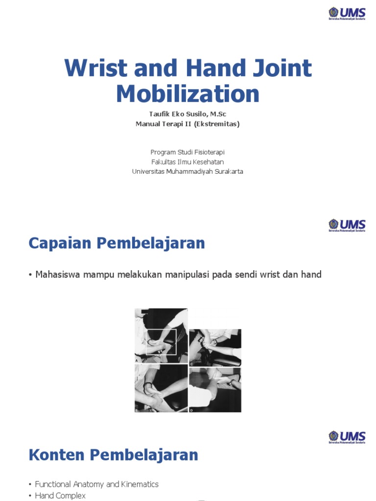 Physiotherapy Joint Mobilization Guide | PDF | Hand | Anatomical Terms ...