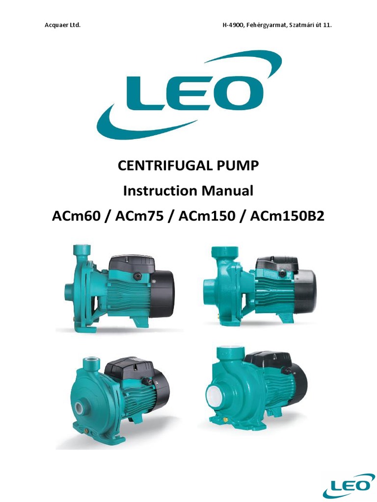 Leo Acm Manual Insturction | PDF | Pump | Electric Motor