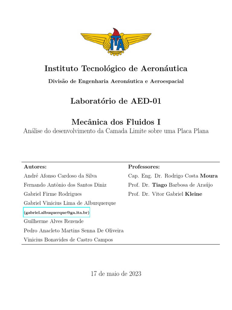 Relas 03 AED 01 | PDF | Camada limite | Mecânica dos fluidos