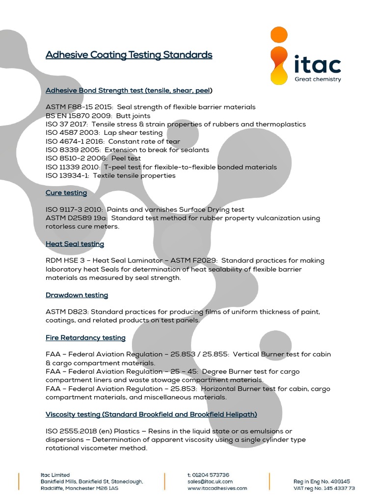 Adhesive Coating Testing Standards Final | PDF