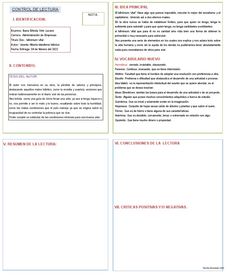 Control de Lectura | PDF