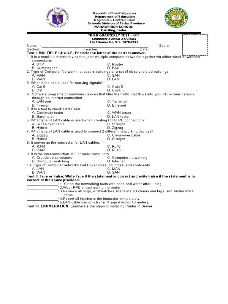 3rd CSS | PDF | Computer Network | Local Area Network