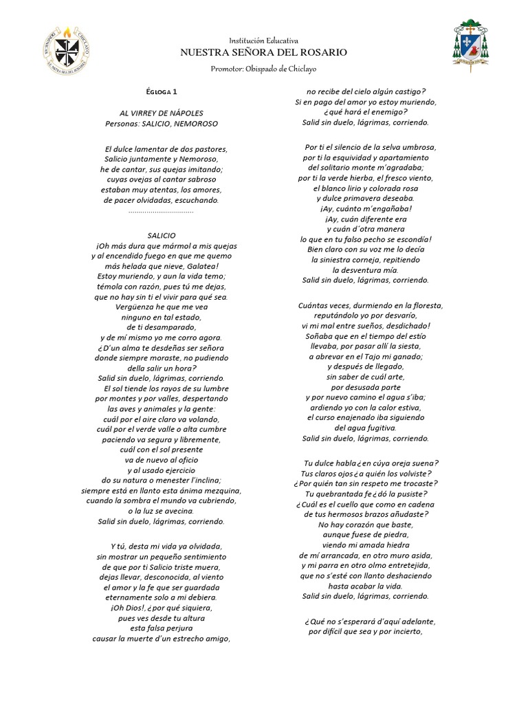 Eglogas de Salicio y Nemoroso | PDF