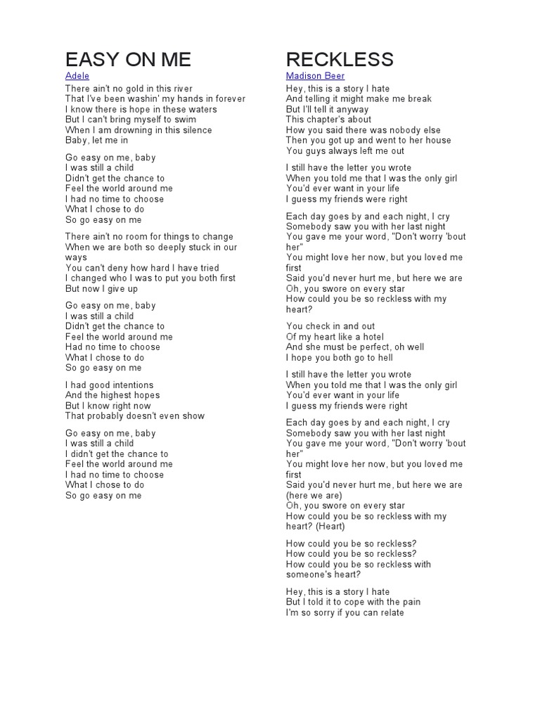 LYRICS | Download Free PDF | Song Structure