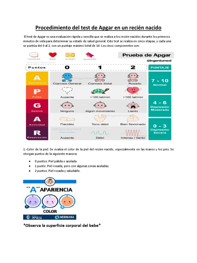 Test de Apgar y Silverman en Neonatos | PDF | Respiración | Sistema ...