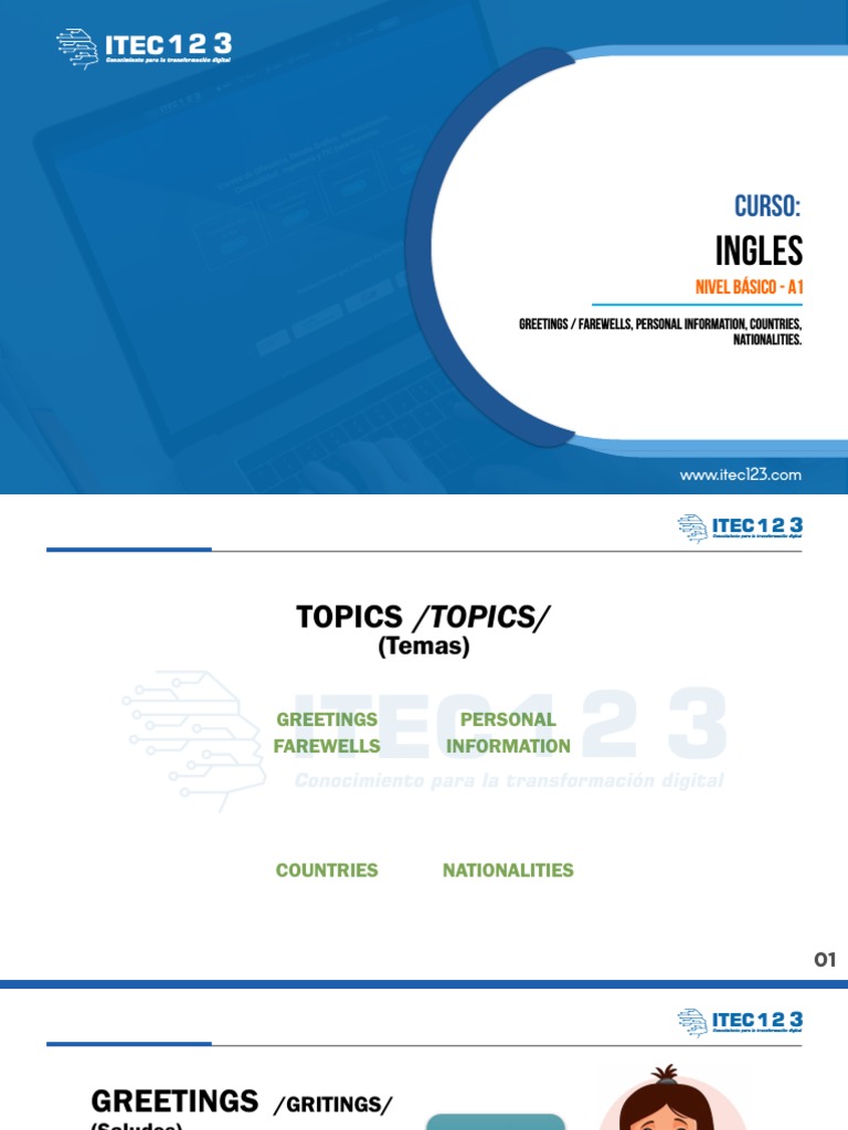 Ingles Nivel Básico A1 - Sesión 02 | PDF