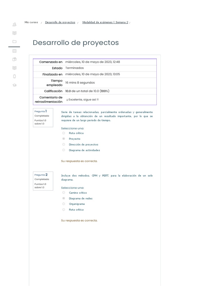 Modalidad de Exámenes - Semana 1y2 - Revisión Del Intento | PDF