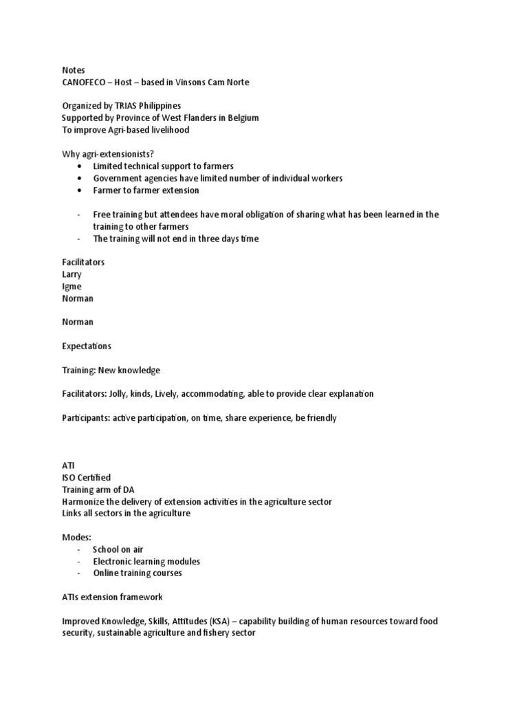 TRaining Notes | PDF