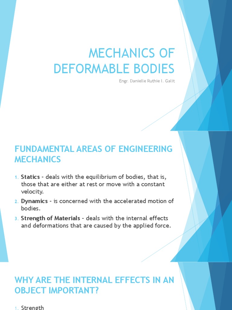 Introduction Mechanics of Deformable Bodies | PDF