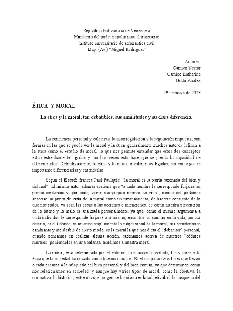 Ética y Moral | PDF | Moralidad | Sociedad