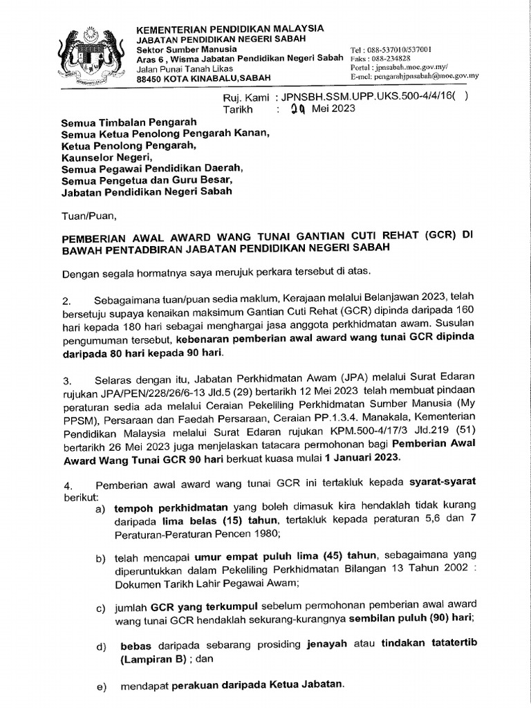 Surat Edaran JPNS Bertarikh 29 Mei 2023 | PDF