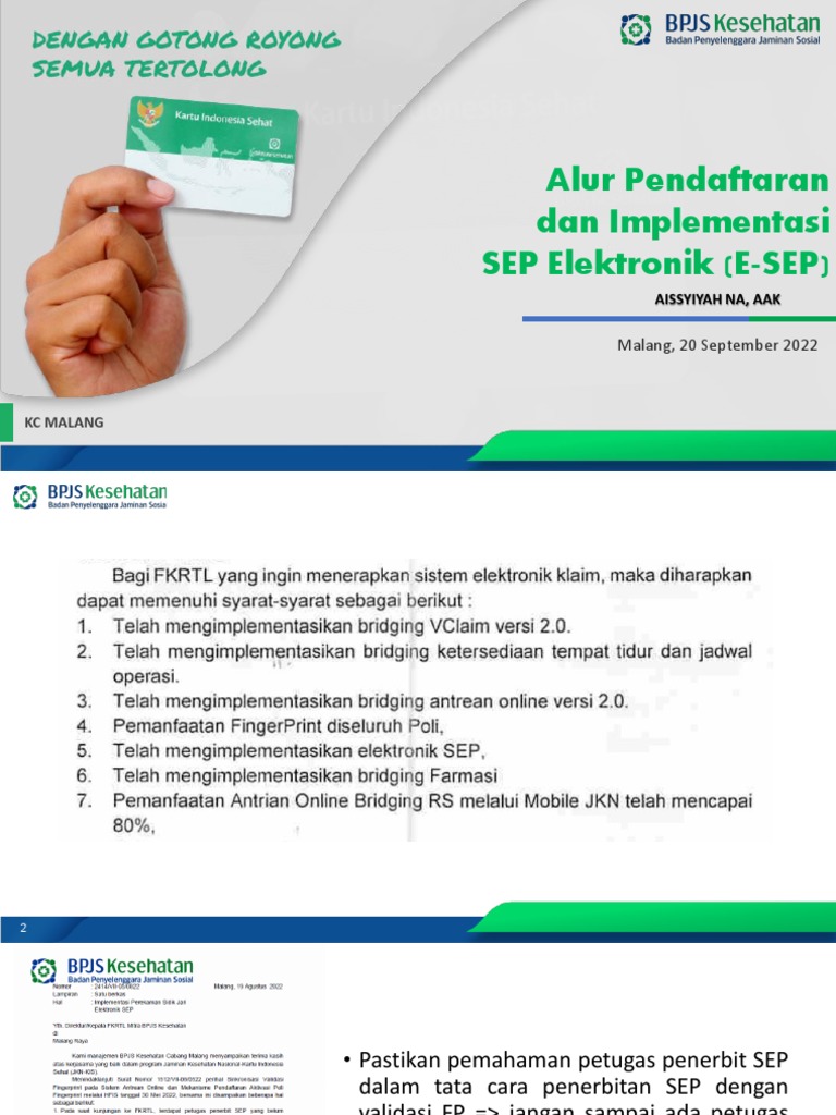 Presentasi E-SEP BPJS Kesehatan | PDF