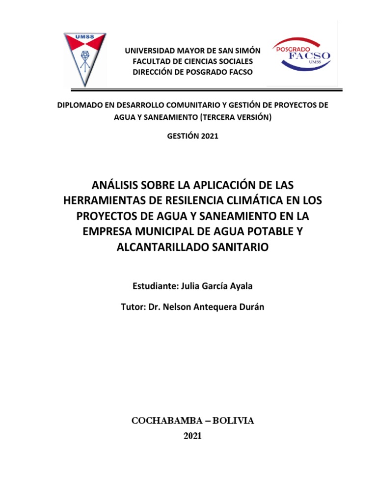 Resiliencia Climática en Proyectos de Agua | PDF | Resiliencia climática | Riesgo