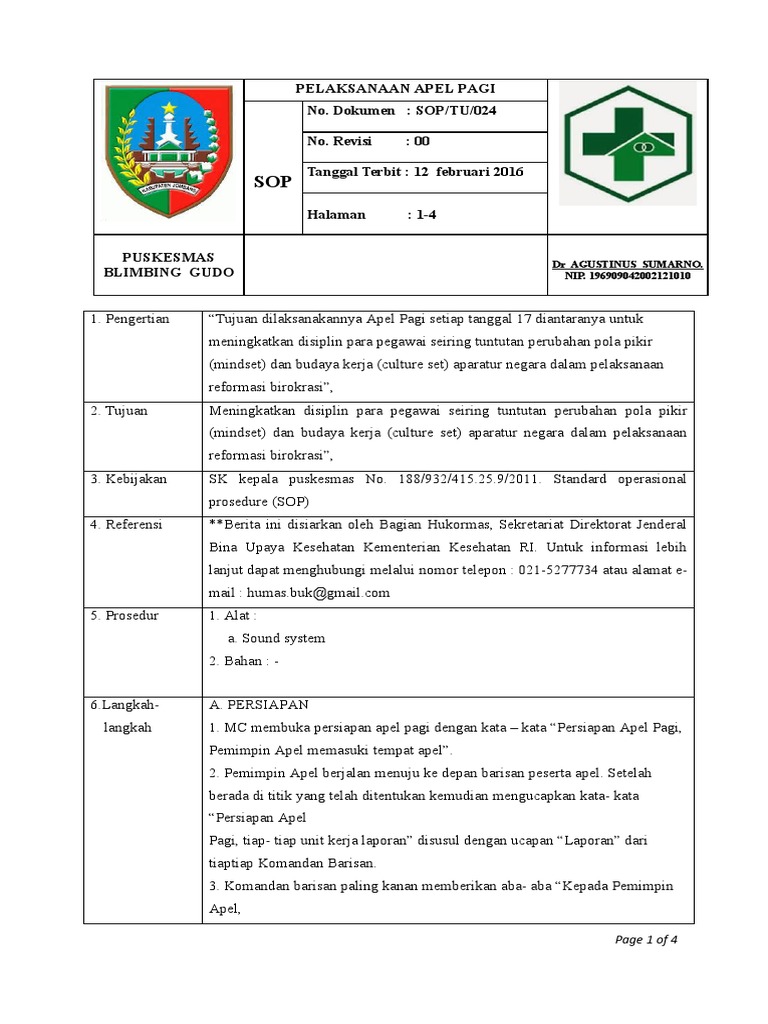24 - SOP Apel Pagi 40 | PDF