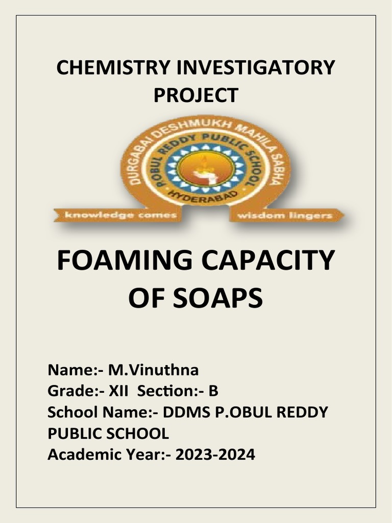 Foaming Capacity of Soaps Study | PDF