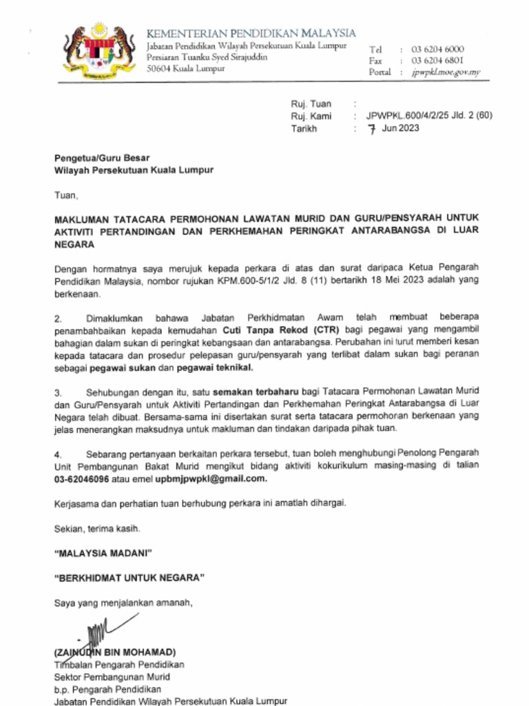 60 Makluman Tatacara Lawatan Ke Luar Negara | PDF