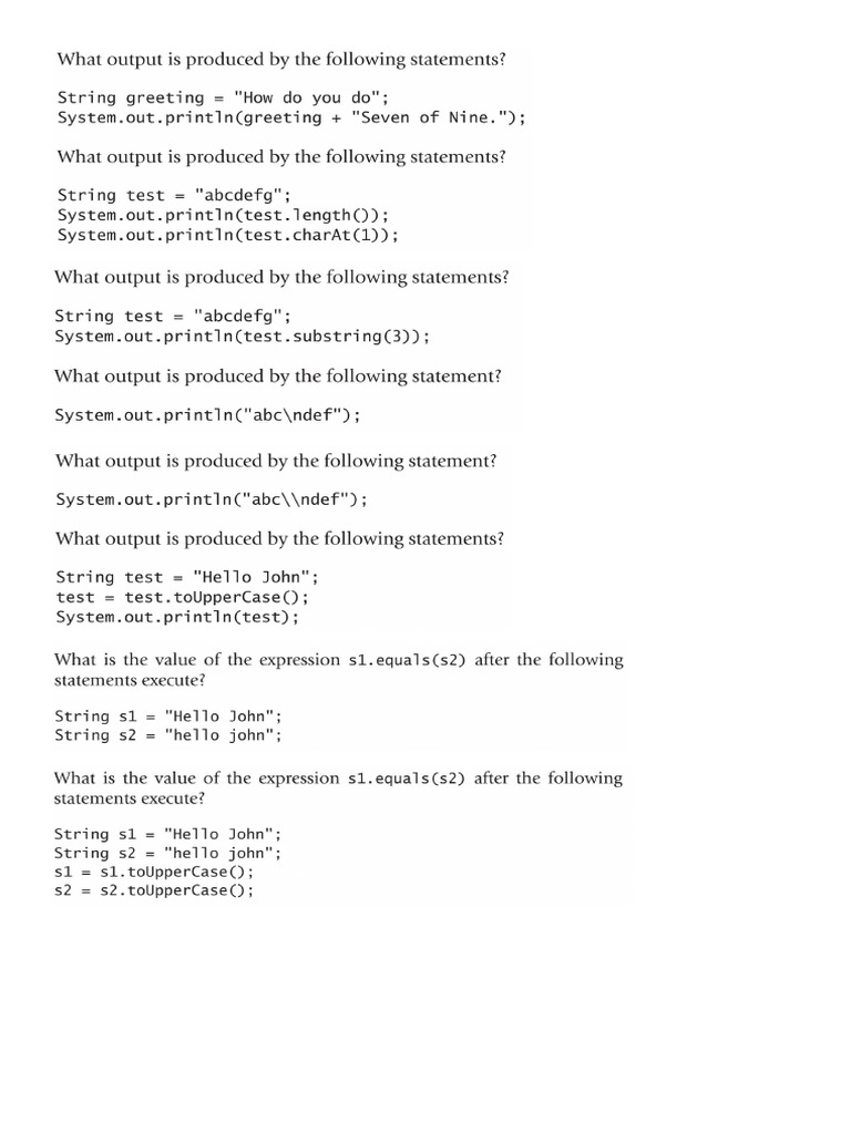 Topic - Class String Quiz | PDF Topic - Class String Quiz | PDF