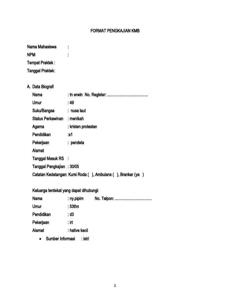 Format Pengkjian KMB | PDF