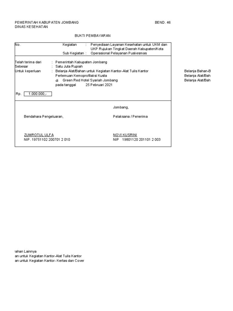 Template SPJ Pembelian (ATK, Banner, Bahan Lainnya) | PDF