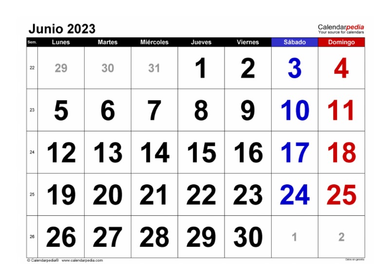 Calendario de Junio | PDF