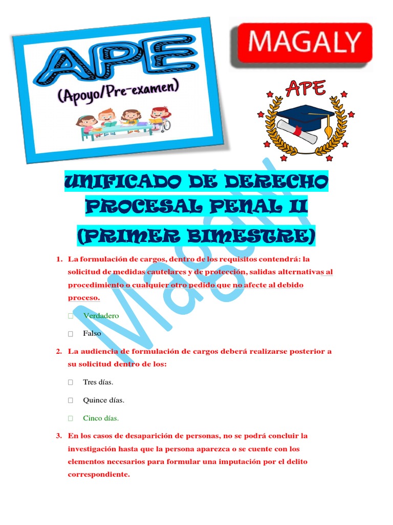 APE de Derecho Procesal Penal II - Primer Bimestre - Unificado - MESD ...