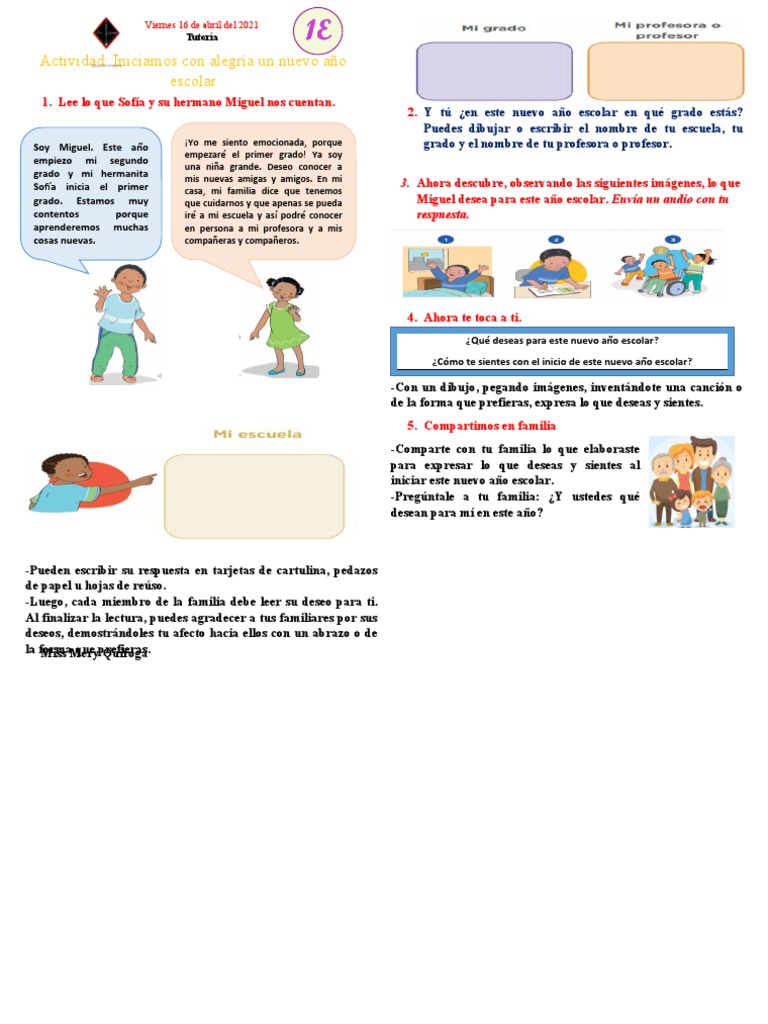 Ficha de Tutoría 2 16 de Abril | PDF | Autosuperación | Bienestar