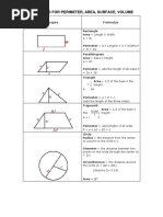 Mensuration Formulas SSC CGL | PDF | Sphere | Radius