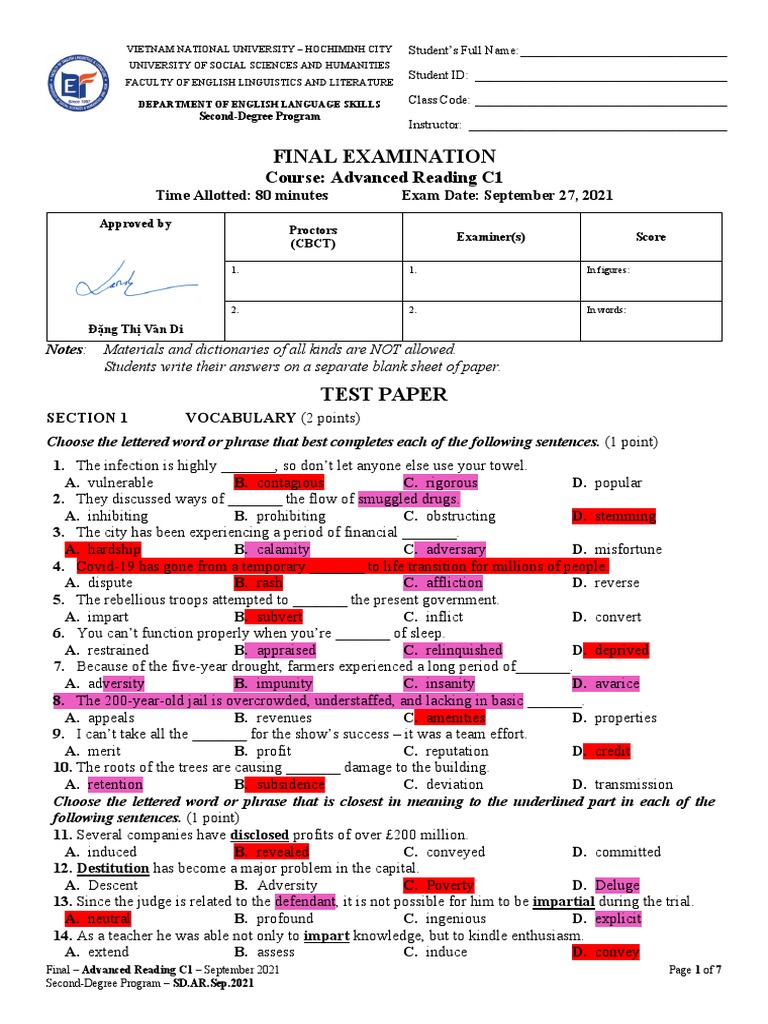 Advanced Reading C1 | PDF
