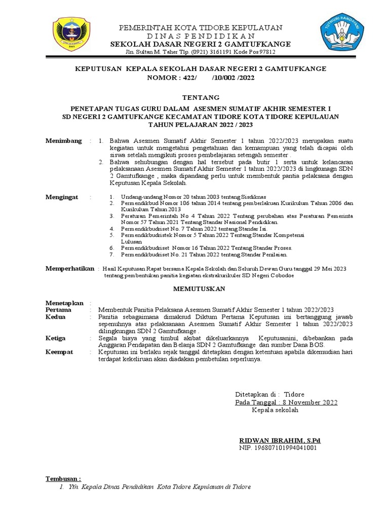 SK Pas SMTR 1 2022-2023 | PDF