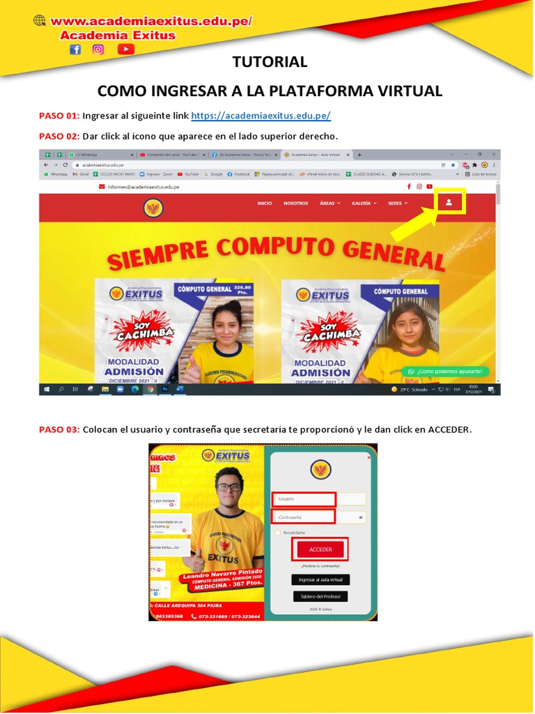 Tutorial de Como Ingresar A Plataforma | PDF