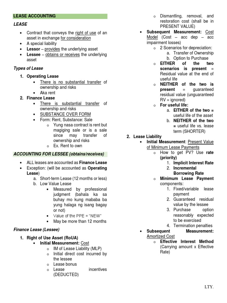 Intacc 3 Leases Finals | PDF | Lease | Gross Income