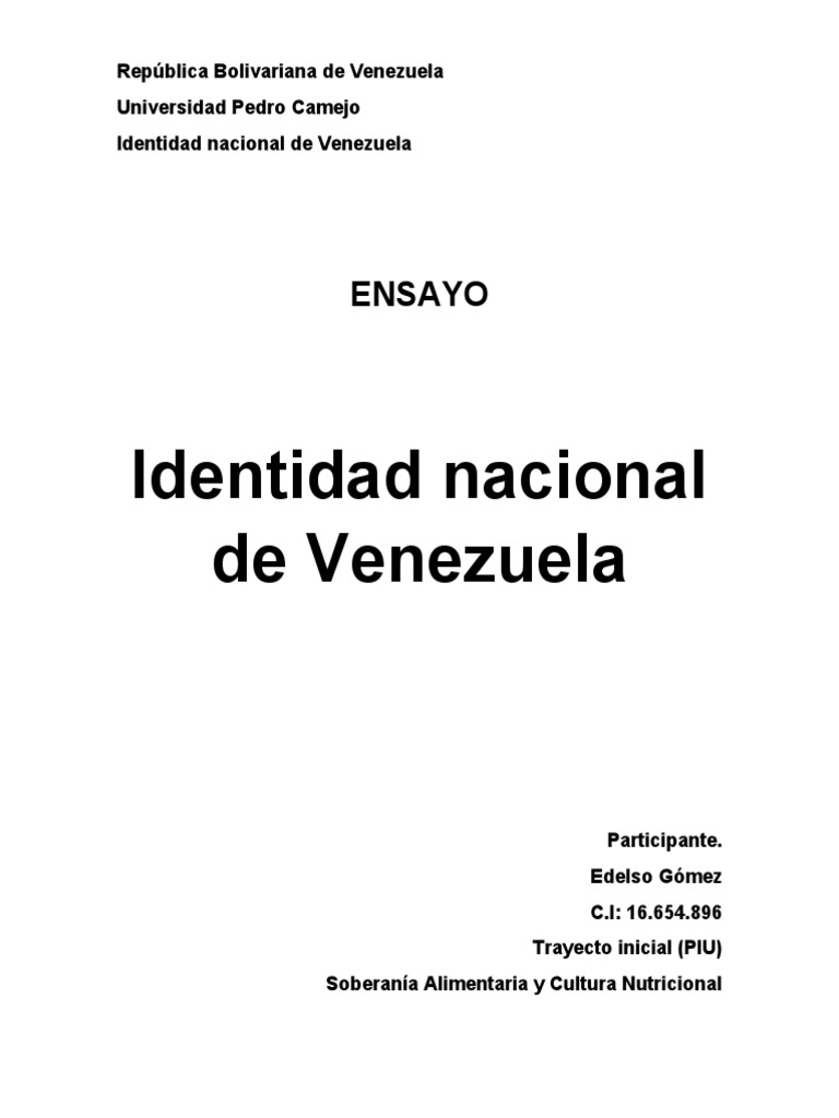 Ensayo Sobre Identidad Nacional | PDF