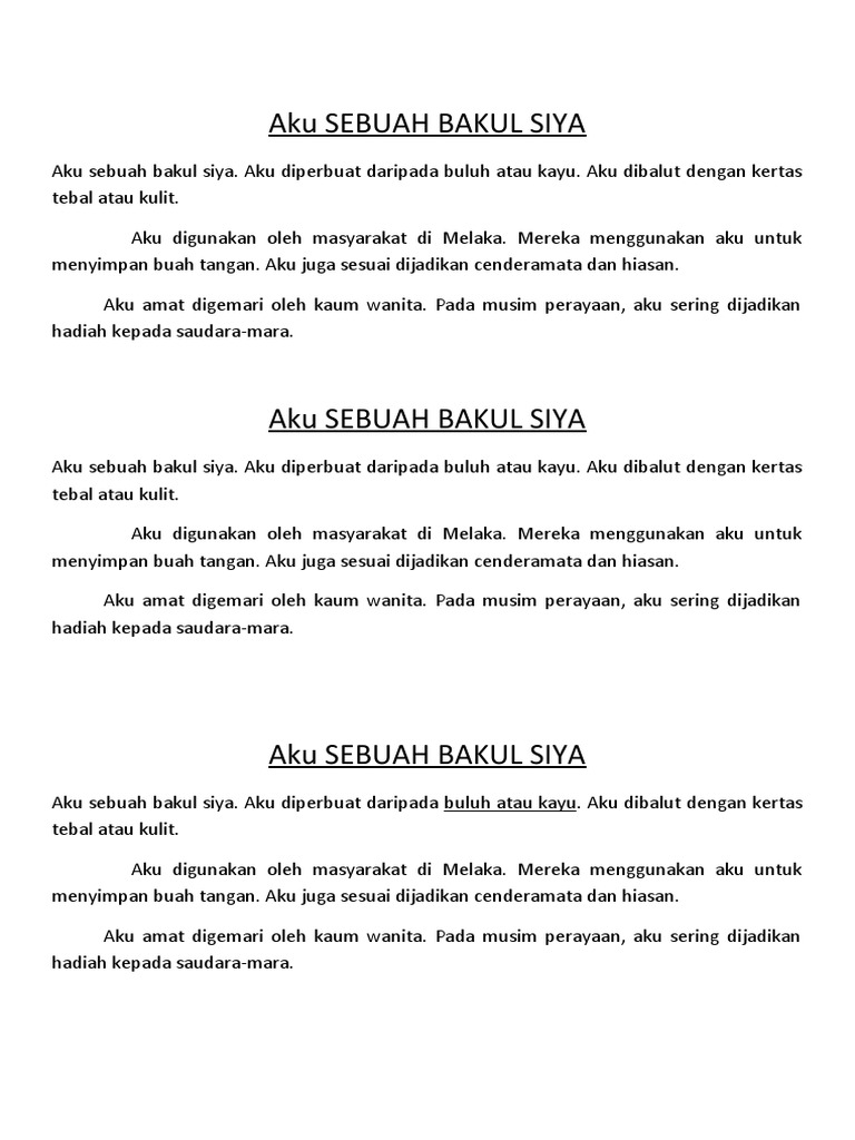 Aku SEBUAH BAKUL SIYA | PDF