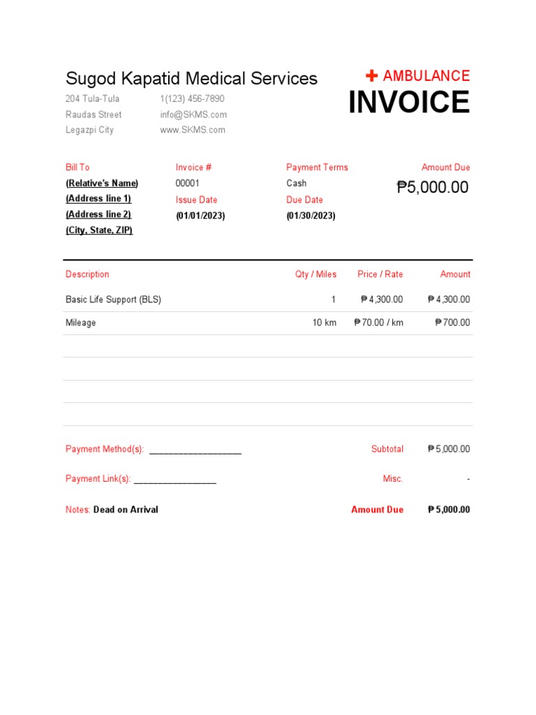 Ambulance-Hospital-Invoice | PDF